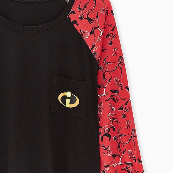 torrid | Tops | Disneypixar Incredibles Blackred Raglan Top | Poshmark